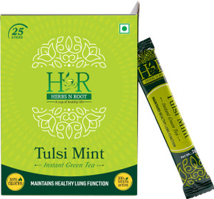HERBS N ROOT Tulsi Mint Instant Soluble Green Tea Mint Green Tea Box ...