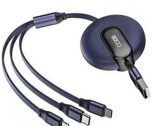 TRX 3 in 1 Stretchable USB Cable for Lightning, Micro, Type C, 1.2M ...