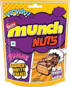 NESTLE Munch Nuts Chocolate Coated Crunchy Wafer, Home Pack, (Pack of 9 ...