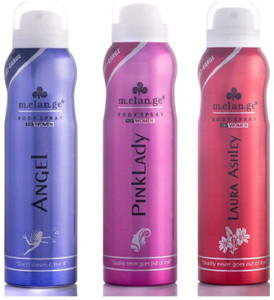 MELANGE Women Deo Pack of 3 (150ml x 3) Pink Lady/Angel/Laura Ashley ...