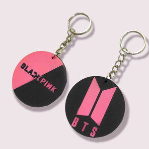 Jdp Novelty 2 pcs Set of BlackPink and BTS Bands Logo Keychain.Soft ...