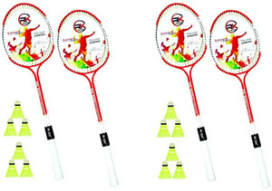 GG Gonex Badminton racket pack of 2 with 6 piece plasic shuttle ...