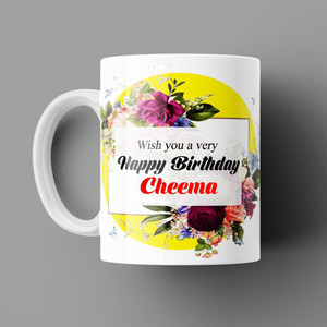 Beautum Happy Birthday Cheema Name Model No: YHB03760 White Ceramic ...