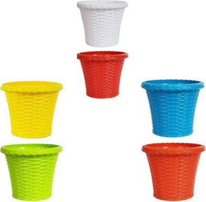 BLACKBEE Follower Pot,(6inch) Multicolor (Set of 6) Designing Indoor ...
