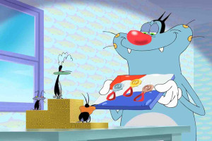 Famous Cartoon Wall Poster For Decoration|"Oggy And The Cockroaches ...