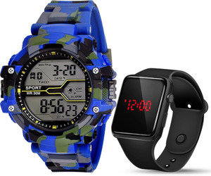 DKERAOD D0032D Sports Watch Military Blue Army Camouflage Water&Shock ...