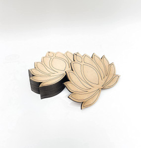 Whittlewud Brown 20 Pcs Wood MDF Lotus (3In x 4In) Ready to DIY Art ...