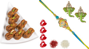 Feastive Celebrations Bikanervala Special Pinni with Navratna Rakhi ...