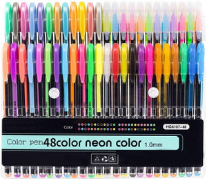 VINMOT Neon Gel, Glitter, Pastel and Metallic Color Pens Set Gel Pen ...
