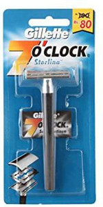 Gillette 7 O'CLOCK Sterling with RAZOR + 2 BLADES RAZOR, Men & Women ...