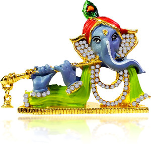 De-Ultimate Multicolor Lord Murli Ganesha Murti Metal Statue for Home ...