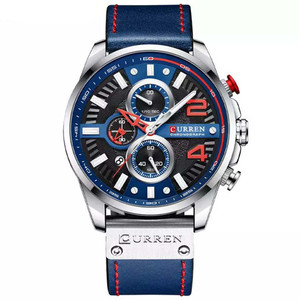 Curren 8393 Luxury Sport Chronograph Leather Watch Mens Quartz Watch ...