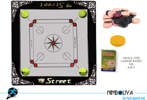 F9 STREET Wooden Carrom Board Small Size With Coin And Striker 30 cm ...