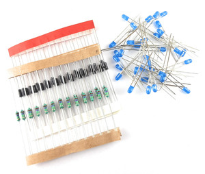 SAMAES Combo pack of 25 pics 3mm Blue Led, 1N4007 Diode, 270K Resistor ...