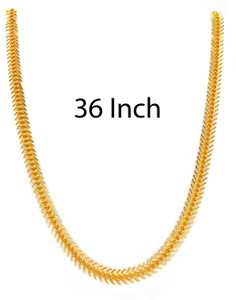 TANVI J Fish Bone Long Chain 36 Inch Gold-plated Plated Copper Chain ...
