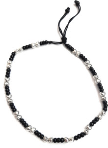 Shukrana MANMORA NEW DESIGN BLACK BEADS WITH SILVER SHADED HEARTS BLACK ...