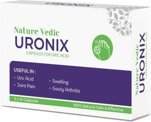 Nature Vedic Uronix Capsules Ayurvedic Formula for Uric Acid & Gouty ...