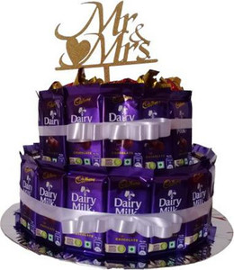 Cadbury Dairy Milk and Milk chocolate with Mr & Mrs Cake topper Bars ...