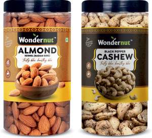 Wondernut 1 Kg Dry fruits Combo Pack Almonds (500gm) And Black Pepper ...
