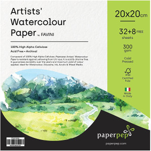 Flipkart.com | Paper Pep Artists' 300GSM Cold Pressed 20X20CM Pack of ...