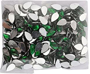 CRAFTLOVE Drop Shape Crystal Edged Green Stones/Kundans for Jewellery ...