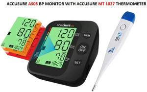 AccuSure AS05 3 Color Smart Display Arm Cuff Digital BP With MT 1027 ...