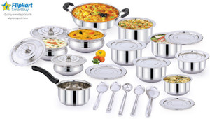 Flipkart SmartBuy 20 Pcs Induction Base Cook & Serve Set + 5 Pcs ...