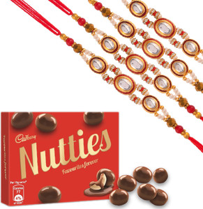Ascension 4 Designe Kundan Rakhi for Brother & Cadbury Nutties ...