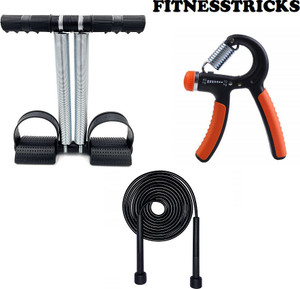 Fitnesstricks Workout Combo Of Double Spring Tummy Trimmer With Hand ...