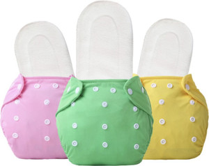 Jaydison Reusable Solid Cloth Button Diaper Reuse Nappy & Insert 0-24m ...