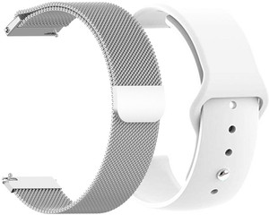 AOnes Pack of 2 Metal Chain Belt & Silicone Watch Strap for Zebronics ...