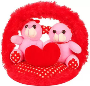 Teddify Couple on Heart Teddy bear Valentine Soft toy for girls - 30 cm ...