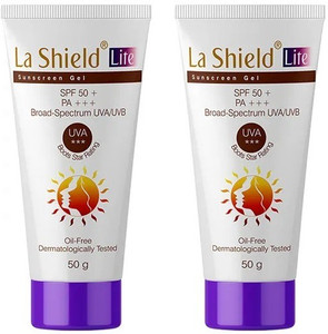 La Shield Lite SPF 50+ & PA+++ Anti-Tanning Sunscreen Gel, 50g x 2 ...