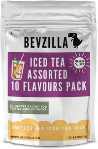 Bevzilla Iced Tea Powder Assorted 10 Flavours Pack, Ice Brew, Cold Brew ...