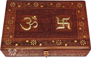 FORESTIS GALLINARIA Equisitely Hand Brass-Filled Wooden Swastik Good ...