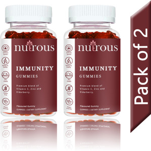 Nutrous Immunity Booster Gummies for Adults & Kids with Vitamin C ...