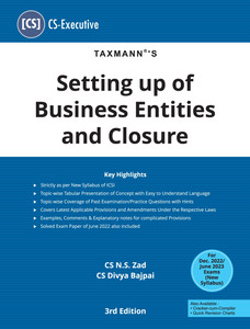 Taxmann's Setting up of Business Entities and Closure (Paper 3 | SUBEC ...