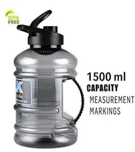 KASO Sport 1.5 Liter Gallon Bottle BPA-Free Gym Bottle with Mixer Ball ...