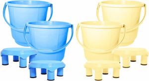 Wonder Plastic Prime Bucket 25 LT & Patra For Home&Kitchen, 4 Pc, 25 ...