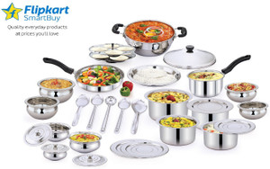 Flipkart SmartBuy 30 Pcs Induction Base Cook & Serve Set with 5 Pcs ...