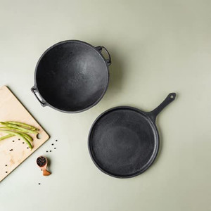 The Indus Valley Pre-Seasoned Cast Iron Cookware combo-(Dosa Tawa ...