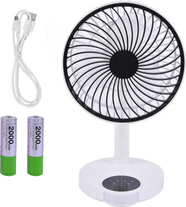 Red-sunset Rechargeable Table USB Mini Portable Air Cooler Fan with LED ...