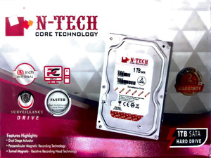 N-TECH Internal Hard Drive 1 TB Surveillance Systems, Desktop SILVER ...