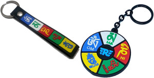 Golden Fox Tibet Ladakh Flag Prayer Words Bullet Bike Rubber Keychain ...