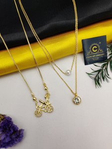 CHARLI ART JEWELLERY Fancy Cycle pendent Chain With 2 Lyear Cubic ...