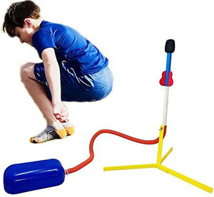 luzzo Jump Rocket Stomp Launcher and 3 Foam Tipped Rockets with ...