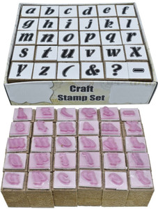 R H lifestyle LOWER case Mini Wooden Craft Stamp Set a To z with 4 ...
