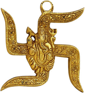 KANISHQ Golden swastik Ganesh With Golden Fine Finishing Showpeice ...