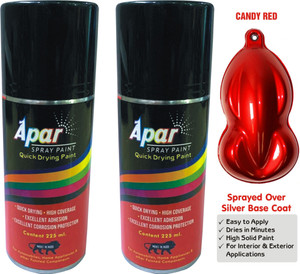 apar Spray Paint CANDY CHERRY/APPLE RED-225 ML (Pack of 2 pcs), For Car ...