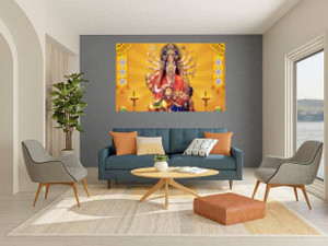 SRD 88.9 cm 35” Mata Rani sticker for Puja Room, Maa Durga Sticker for ...